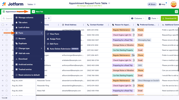How to View, Assign and Edit Forms from Jotform Tables