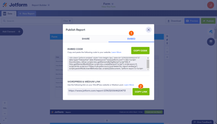 How to Embed a Visual Report