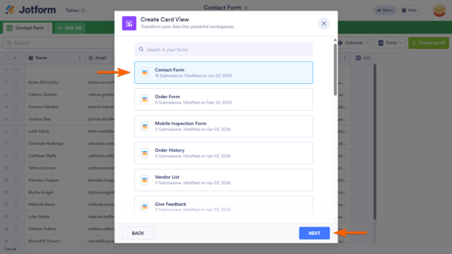 How to Add a Cards View in Jotform Tables