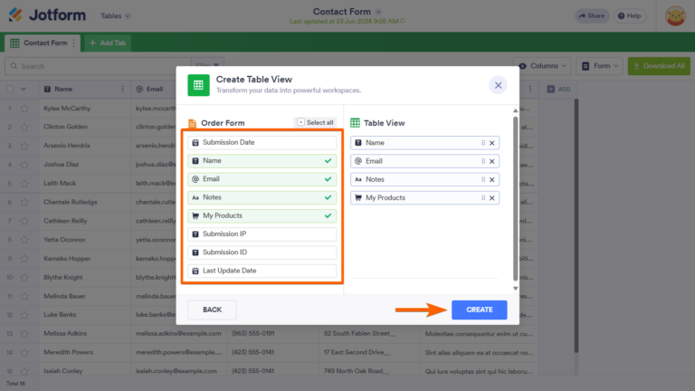 How to Get Data From Other Forms in Jotform Tables