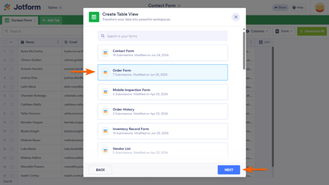 How to Get Data From Other Forms in Jotform Tables