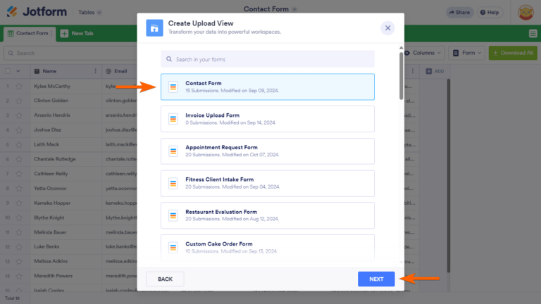 How to Add an Uploads View in Jotform Tables