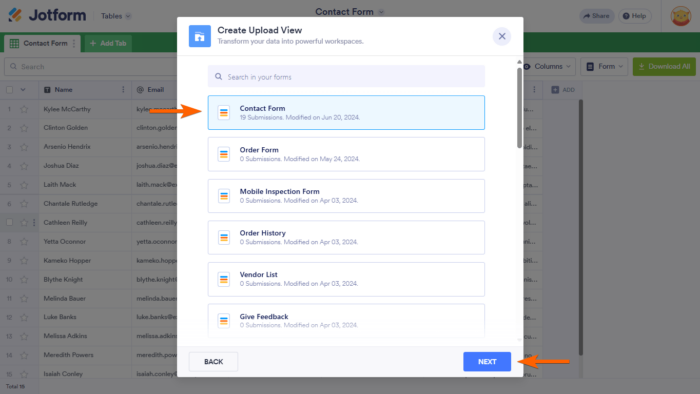 How to Add an Uploads View in Jotform Tables