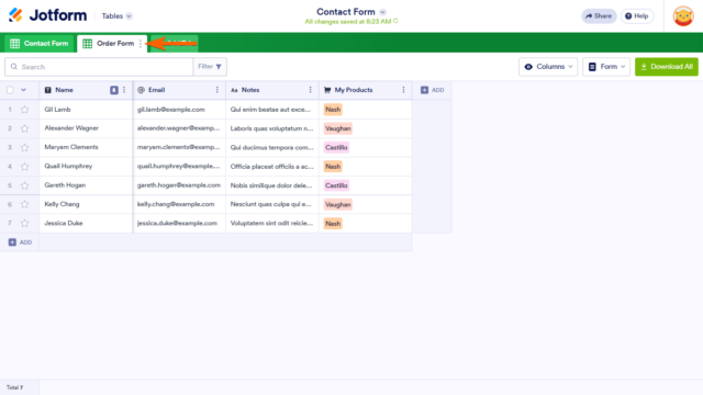 How To Get Data From Other Forms In Jotform Tables