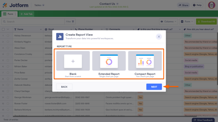 How to Create Automated Reports in Jotform Tables