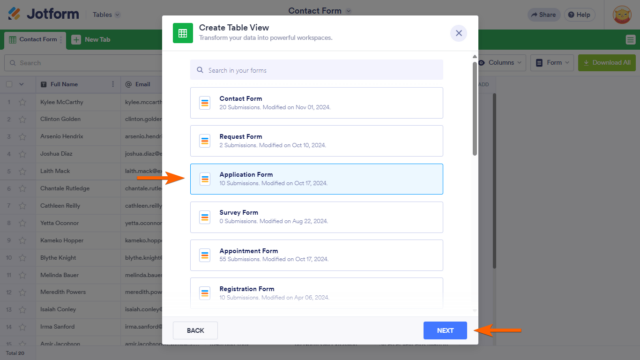 How to Get Data From Other Forms in Jotform Tables