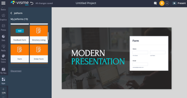 Jazz up your presentations with our Visme integration | The Jotform Blog