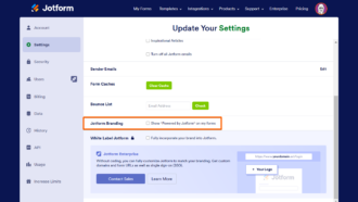 How to Remove Jotform Branding