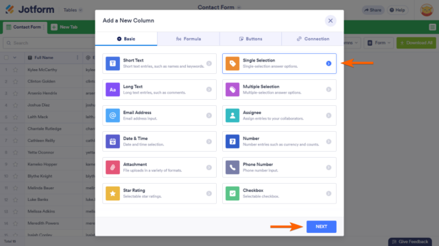How to Create a Dropdown List in Jotform Tables