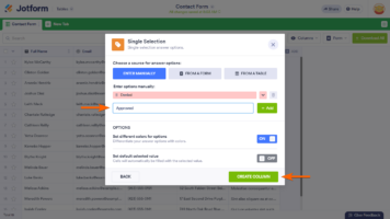 How to Create a Dropdown List in Jotform Tables