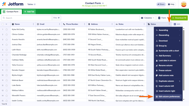 How to Create a Dropdown List in Jotform Tables