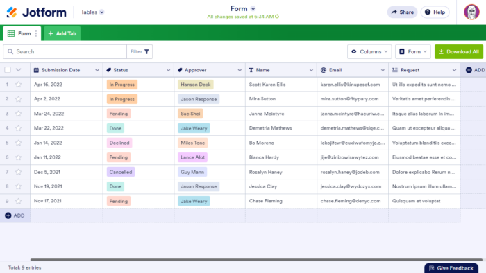 How to Create a Dropdown List in Jotform Tables