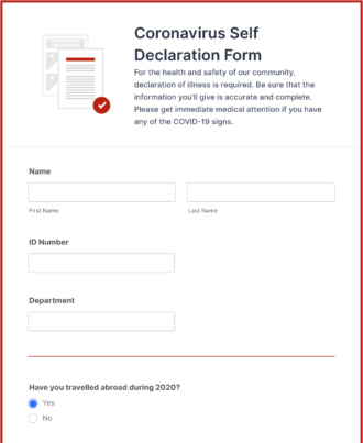 Accepting a COVID-19 self-declaration without contact | The Jotform Blog