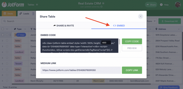 How to create a CRM with Jotform Tables | The Jotform Blog