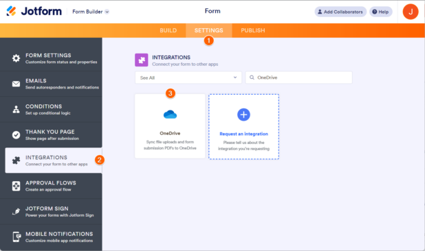 Cómo integrar Jotform con OneDrive