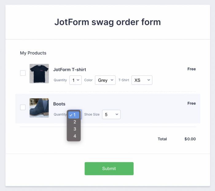 How to hide sold out products via online order forms | The Jotform Blog