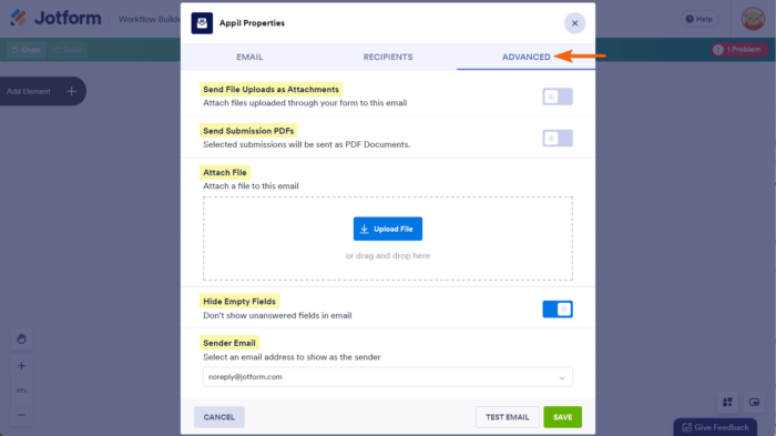 How to Set up a Send Email Element in Jotform Workflows