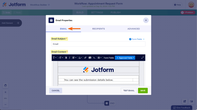 How to Set up a Send Email Element in Jotform Workflows
