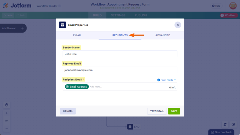 How to Set up a Send Email Element in Jotform Workflows