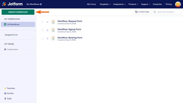 How to Create a Workflow With Jotform Workflows