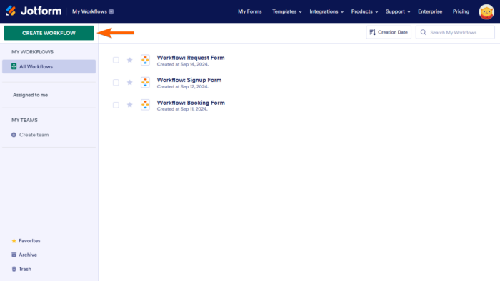 How to Create a Workflow With Jotform Workflows