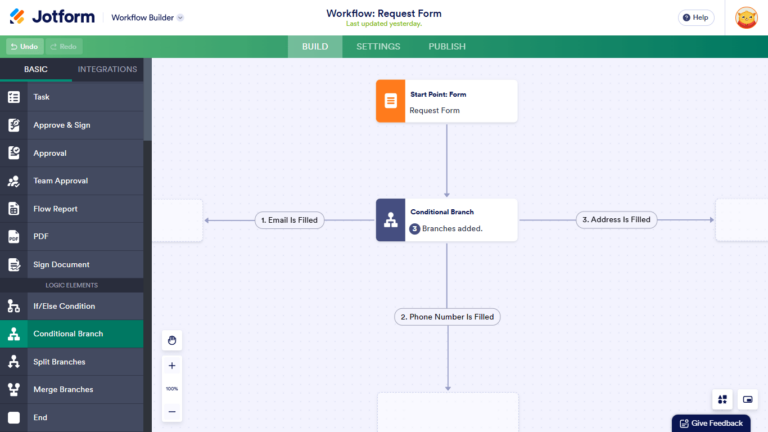 How to Set Up a Conditional Branch in Jotform Workflows