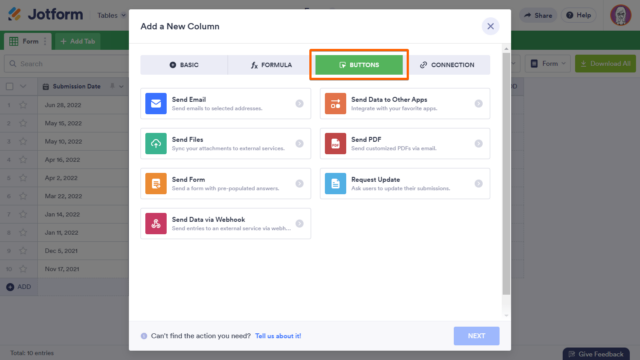 How to Send an Email With Form Data in Jotform Tables