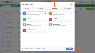 How to Send Email With Form Data in Jotform Tables