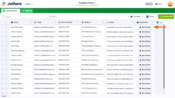 How to Send Email With Form Data in Jotform Tables