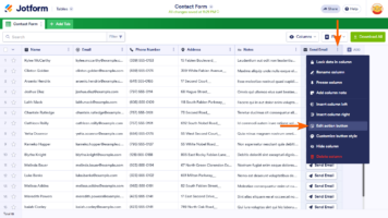 How to Send Email With Form Data in Jotform Tables