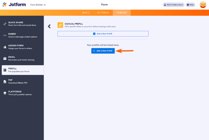 How to Prefill a Form With Manual Prefill