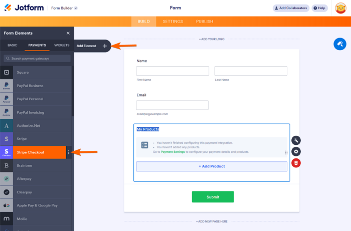 How to Integrate Stripe Checkout With Jotform
