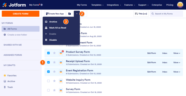 How to Archive a Form?