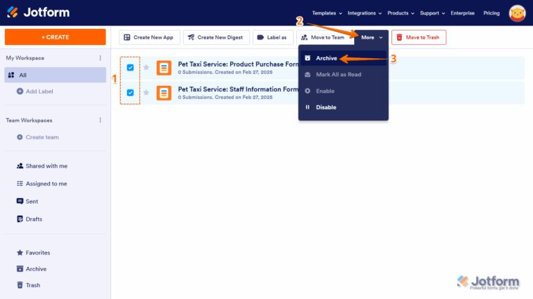How to Archive a Form