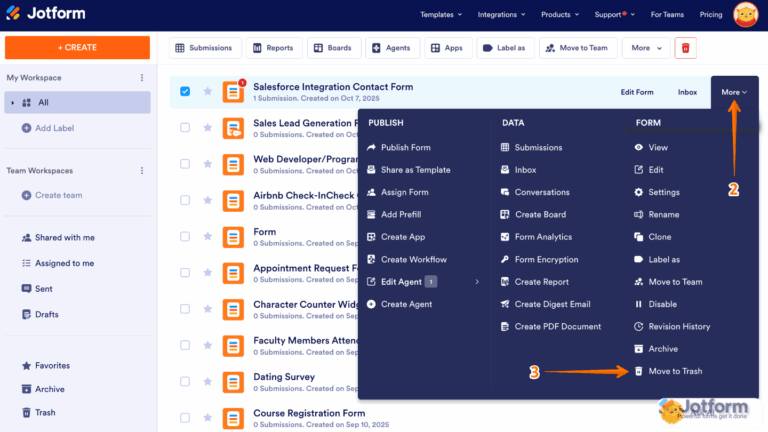 How to Delete a Form