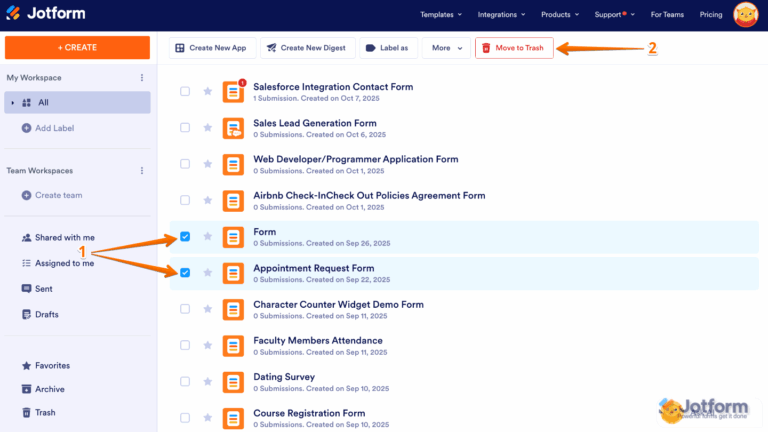 How to Delete a Form