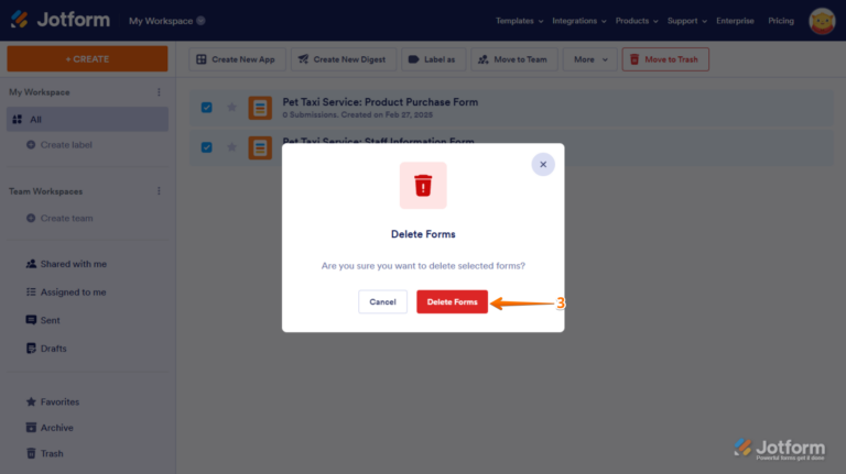 How to Delete a Form