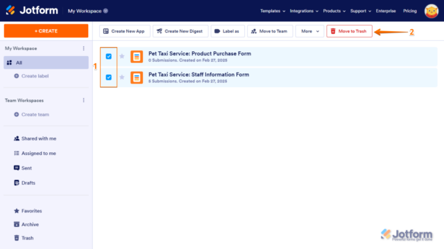 How to Delete a Form