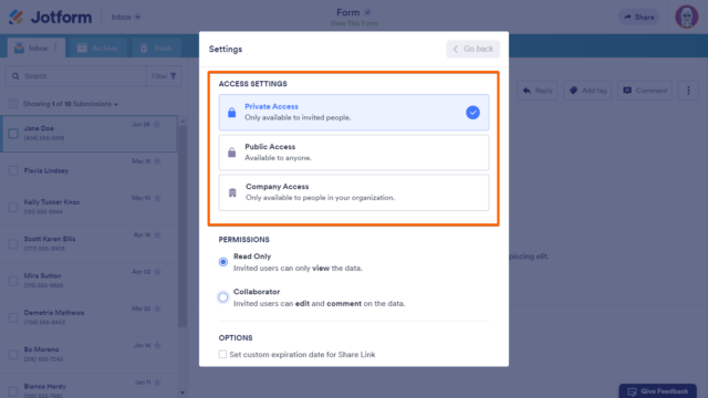 How to Share Your Form Inbox