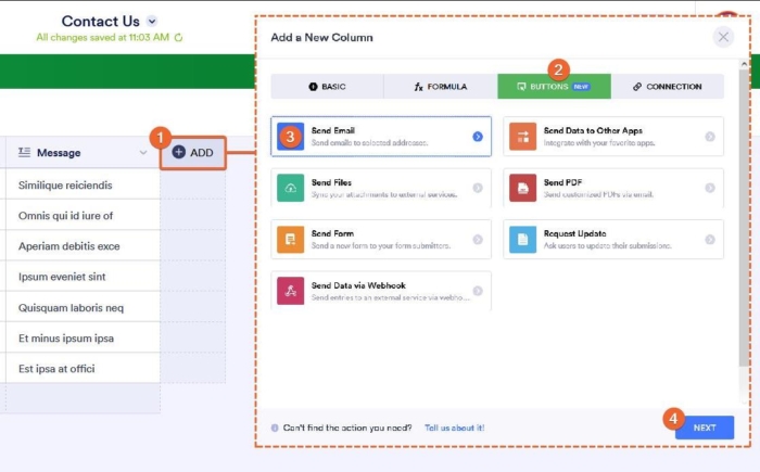 How to Send an Email with Form Data in Jotform Tables