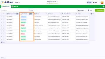 How to Track the Workflow Status in Jotform Tables