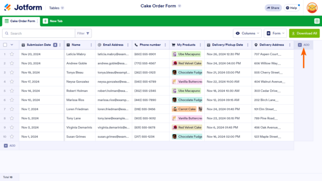 How to Send Data via Webhook in Jotform Tables