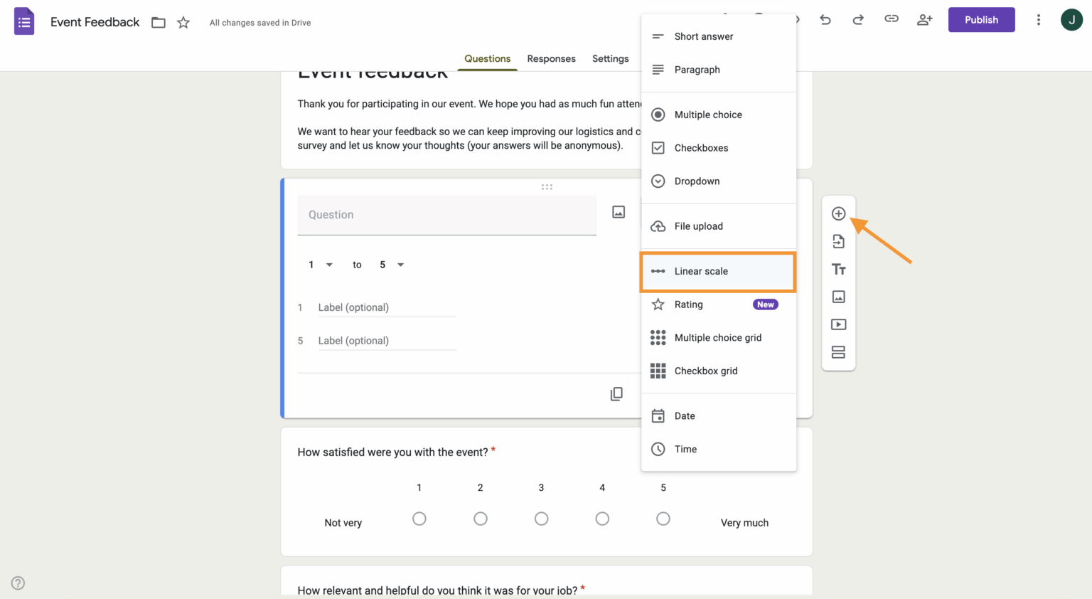 How to use linear scale questions in Google Forms | The Jotform Blog
