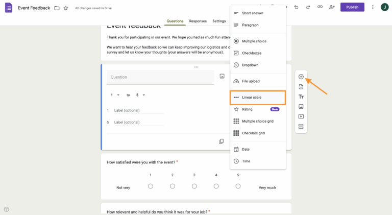 How to use linear scale questions in Google Forms | The Jotform Blog