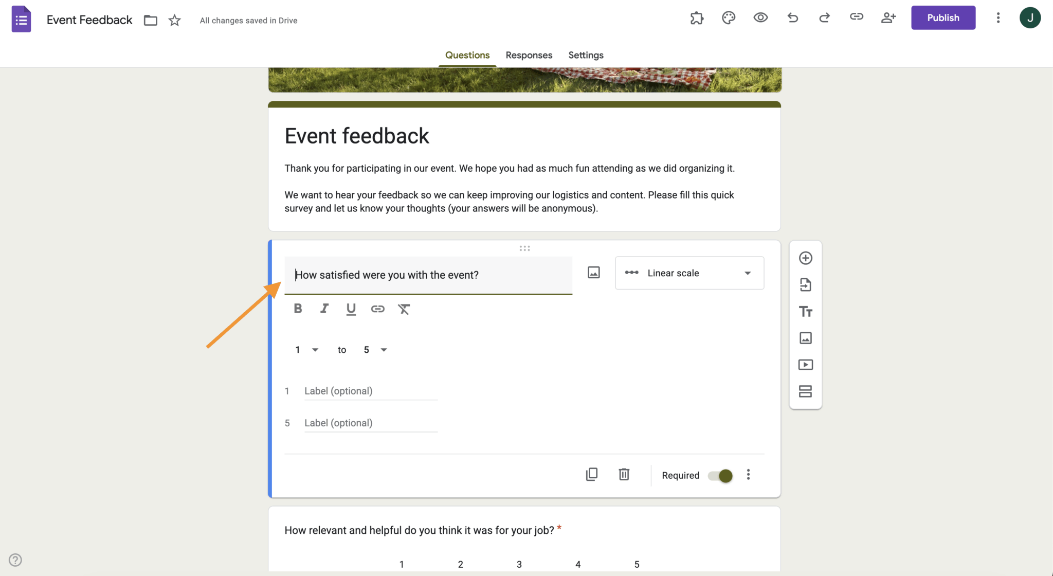 How to use linear scale questions in Google Forms | The Jotform Blog