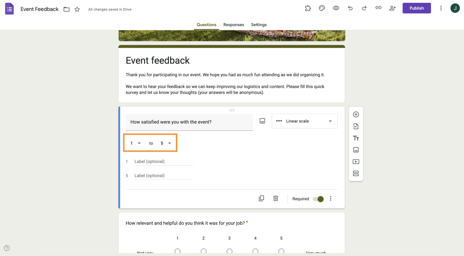 How to use linear scale questions in Google Forms | The Jotform Blog