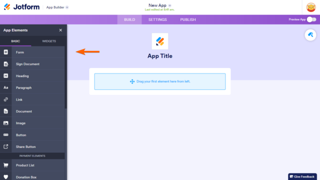 How to Add New Elements in Jotform Apps