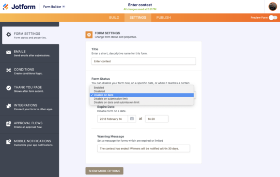 How to set an expiration date on a form | The Jotform Blog