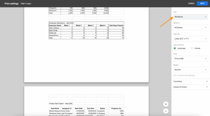 How to set the print area in Google Sheets fast | The Jotform Blog