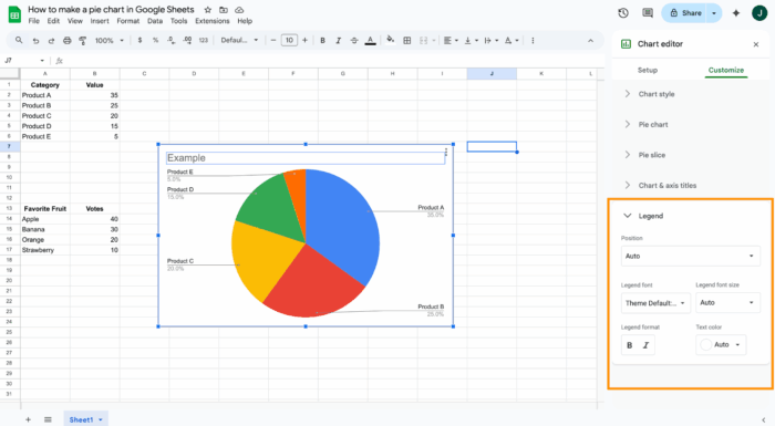 How to make a pie chart in Google Sheets | The Jotform Blog